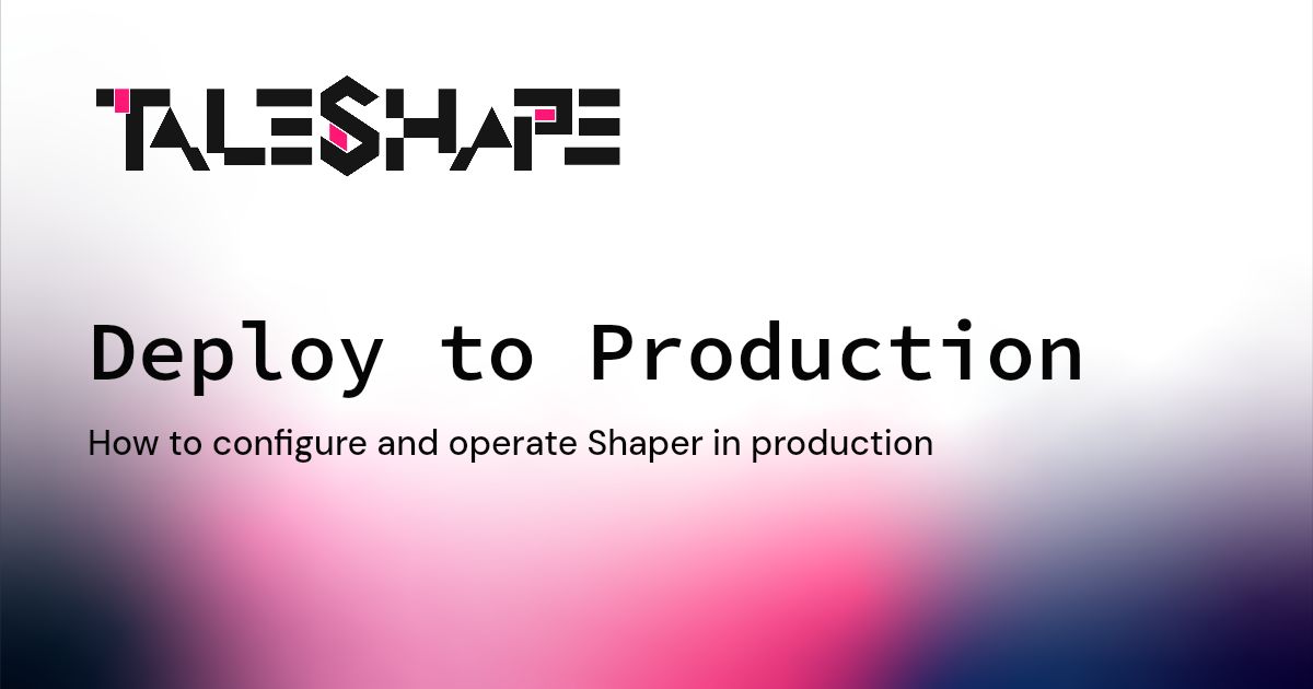 Deploy to Production | Taleshape